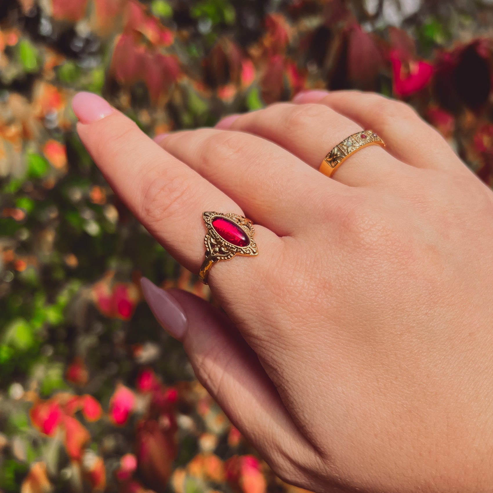 "Joyce" Plum Oval Ring